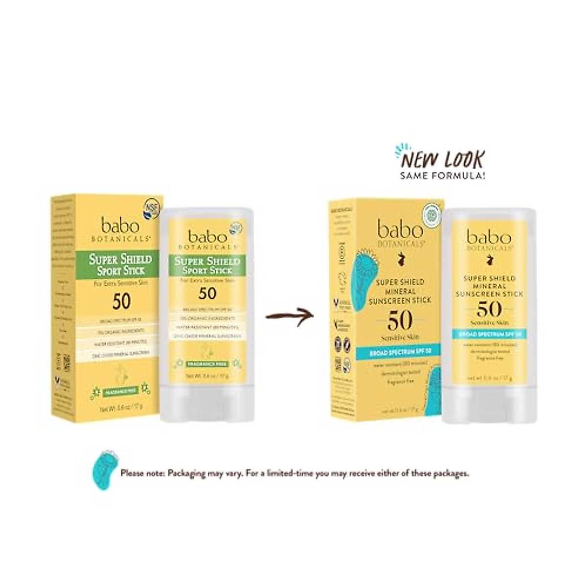 Babo Botanicals Super Shield SPF 50 Stick Sunscreen - 70% Organic Ingredients - Natural Zinc Oxide - For all ages - NSF & MADE SAFE Certified - EWG Verified - Water Resistant - Fragrance-Free