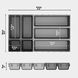 OFFSIR Utensil Organizer for Kitchen Drawers, Silverware Organizer, Cutlery Tray, Drawer Dividers Organizers and Storage -7 PCS