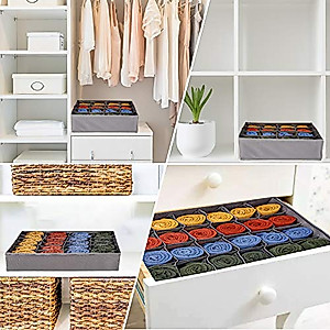 2 Pack sock drawer organizer Dividers,24 Cell Foldable Cabinet Closet dresser Organizers,closer sock organizer for belt,tie,Panties RCCM