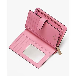 Kate Spade Madison Saffiano Leather Medium Compact Bifold Wallet Blossom Pink, KC580