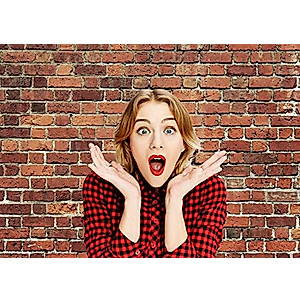 AIIKES 7x5FT Red Brick Wall Backdrop Brick Photography Backdrop Baby Birthday Party Graduation Home Decoration Background Photo Booth Studio Prop Banner 11-506