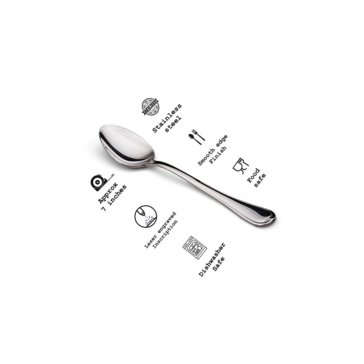 I love you more - Engraved Stainless Steel Spoon for - love you most gift for Boyfriend Girlfriend | Christmas Birthday Gift for Men Women | Engagement Gift for Bride