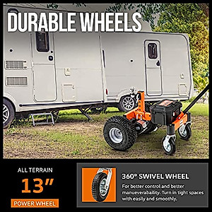 SuperHandy Electric Trailer Dolly 3600LBS Max Trailer Weight 600LB Max Tongue Weight DC 24V 800W 7Ah w/Heavy Duty Commercial 2" Ball Hitch Mount