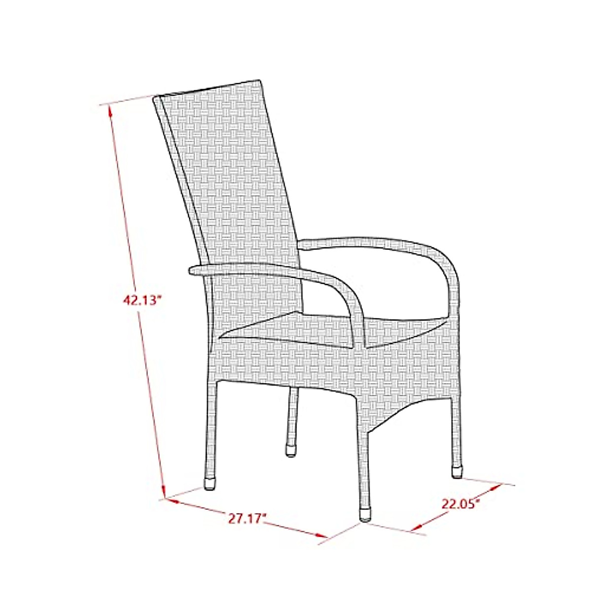 East West Furniture GUOS5-03A 5 Piece Outdoor Patio Conversation Sets Includes a Rectangle Wicker Dining Table with Glass Top and 4 Balcony Backyard Armchair with Cushion, 36x60 Inch, Natural Linen