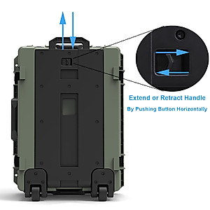 Regetek 27 Inch Waterproof Hard Case with Wheels,Customizable Foam,Rolling Hard Case for cameras,lenses, Camcorder,Drone,Instrument,equipment, tool, IP67,Shockproof,Gear Roller Case 27"x 20"x 13"