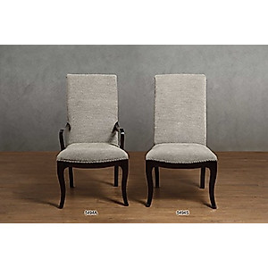 Homelegance Savion Contemporary Side Chair with Rolled Back and Nailheads, Espresso