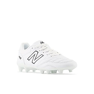 New Balance Boy's 442 V2 Academy FG Junior Soccer Shoe, White/Black, 2.5 Little Kid