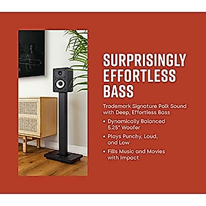 Polk Monitor XT15 Pair of Bookshelf or Surround Speakers - Hi-Res Audio Certified, Dolby Atmos & DTS:X Compatible, 1" Terylene Tweeter & 5.25" Dynamically Balanced Woofer (Pair, Midnight Black)