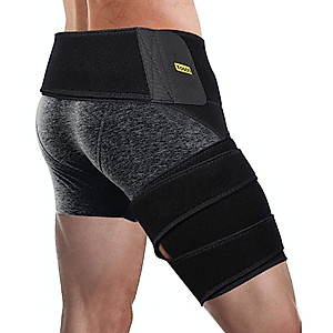 Sciatica Pain Relief Brace for Hip- Hamstring compression Thigh, Groin Wrap Support for Pulled Muscles, Sciatic Nerve, Joints, Arthritis- For Men and Women | Left Leg