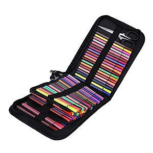Pencil Case for Canvas Folding Bag 72 Slots Pen Pen for Holder Cloth Pen Pen for Organizer Pen Pen Pen Stand Pen Pencil Marker Cases (120 pieces folding bag (black))