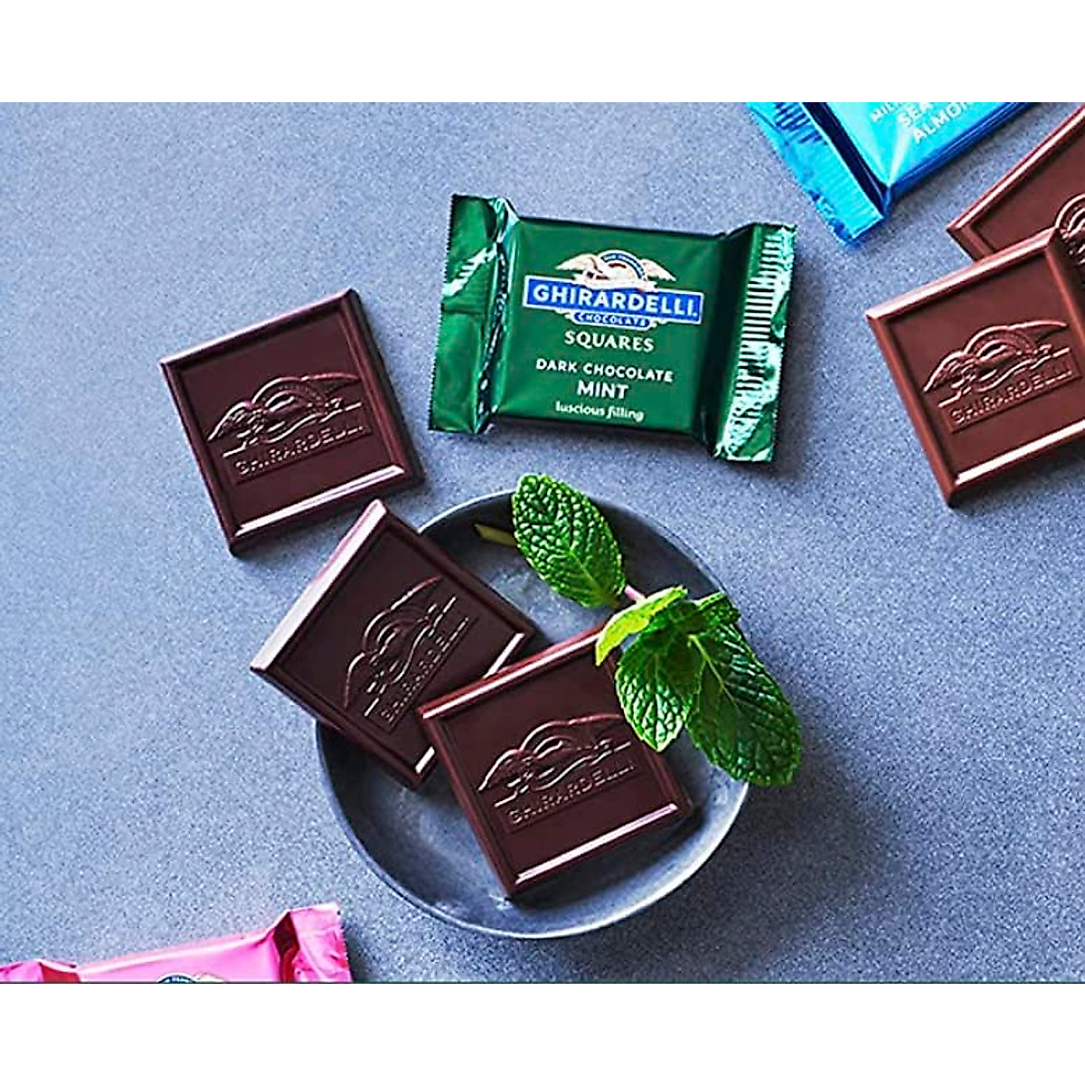 Ghirardelli, Dark Chocolate Mint Filled Squares, 5.32oz (Pack of 3)