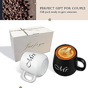 Mr and Mrs Coffee Mugs Set,Couple Gifts,Wedding Presents for Bridal Shower,Engagement Gifts for Couples, Newlyweds Gifts