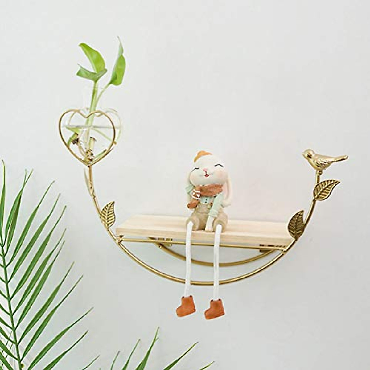 Cabilock Floating Shelves Wall Mounted Decorative Butterfly Bird Wire Floating Wall Shelf for Bedroom Living Room Office