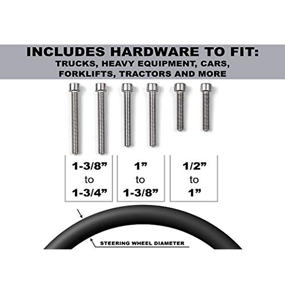 Deluxe Steering Wheel Power Handle Spinner Knob - Universal Steering Wheel Fit for Cars, Trucks, Tractors, Mowers, Forklifts, etc