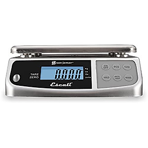 San Jamar Stainless Steel M-Series Digital Food/Kitchen Scale, 66lb Capacity, Silver