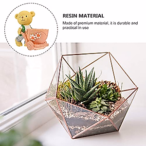Happyyami 1pc Flowerpot Figurine vase Flower vase Planter pots for Indoor Plants Statue Planter Cute Succulent Pots Animal Flower Pot Plant Gift Plant Pot Goods Mini Office Resin Succulents