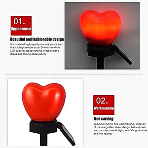 Valentine's Day Decors Outdoor Solar Garden Lights Stakes Heart Shape Lights for Patio Lawn Pathway Backyard, 1 PCS