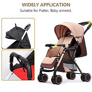 CHILDHOOD Baby Stroller Armrest Handle Sleeve Cover Universal Handle Cover Artificial Leather Black