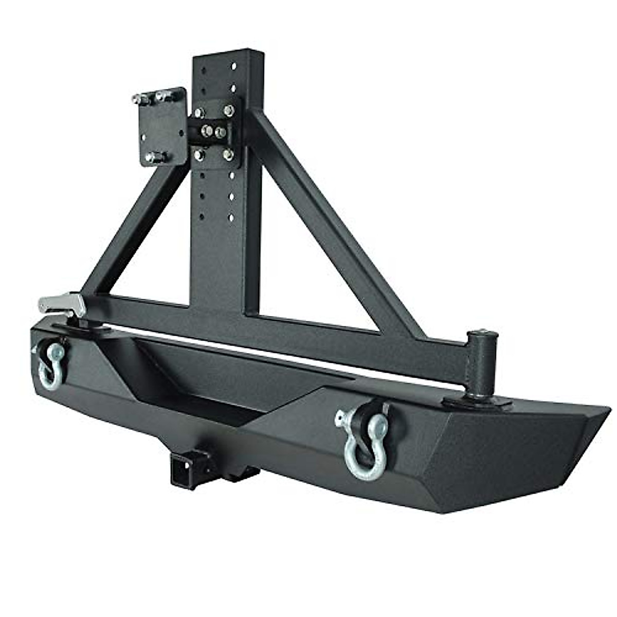 Paramount Automotive Restyling 51-0315 Black Rear Heavy Duty Rock Crawler Bumper with Tire Carrier (Jeep Wrangler JK)