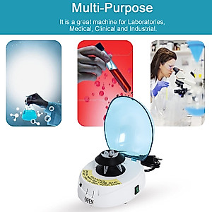 Mini Centrifuge Machine 𝟒𝟎𝟎𝟎𝐫𝐩𝐦, Mini Portable Desktop Centrifuge Laboratory, 110V Lab Benchtop Centrifuge, 2 Rotors for 2ml/1.5ml/0.5ml/0.2ml Centrifuge Tubes