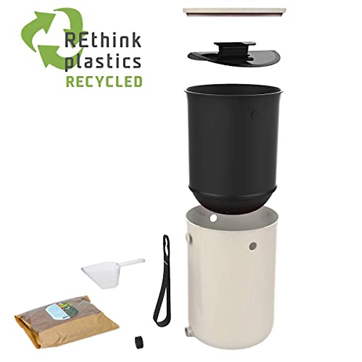 Skaza Composter, 9.6 L, Cream-White