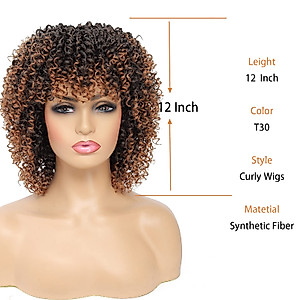 Fallsea Braided Wigs for Black Women, Kinky Curly Wigs, Synthetic Wigs, Short Wigs