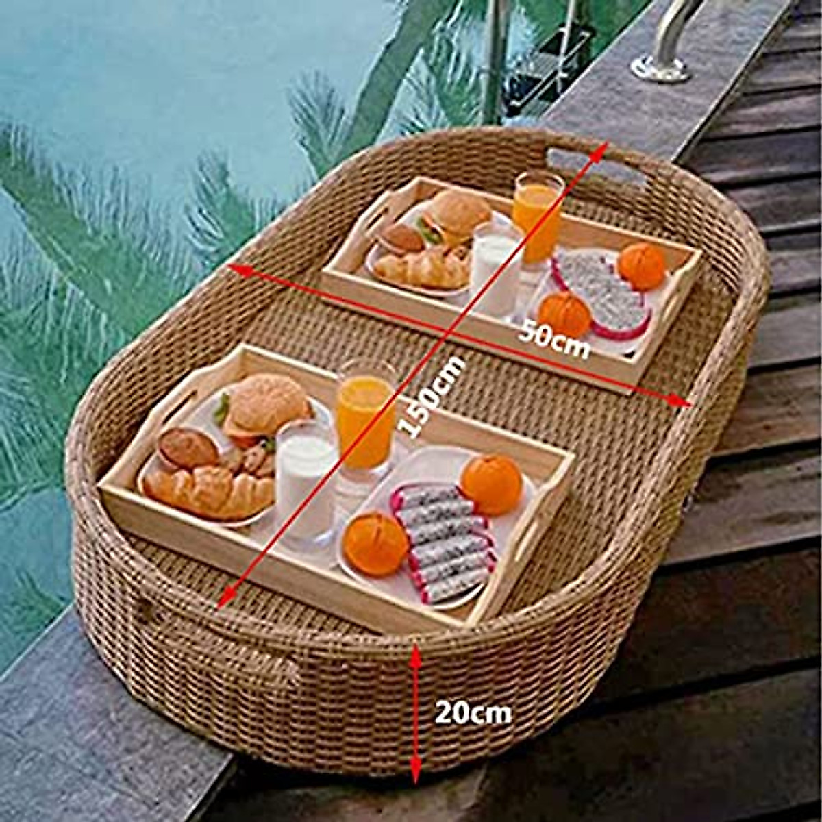 ENPAP Floating Tray, Floating Serving Trays, Pool Floating Bar for Adults, Drinks and Food Serving Tray for Pool Parties