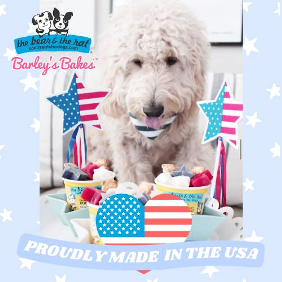 The Bear and The Rat Dog Cake | Cupcake Mix for Dogs, Bone Broth Flavor, 9 Ounce, Peanut Butter Frosting, Wheat Free, Gluten Free, Real Food Ingredients, Made in the USA, Birthday Dog