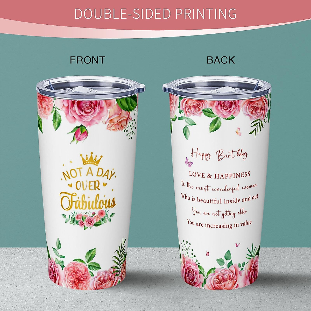 Birthday Gifts for Women, Gifts for Women Birthday Unique, Women Birthday Gift Ideas 20oz Tumbler with Lid And Straw, Birthday Presents for Women, Women's Birthday Gifts for Mom Sister Daughter Friend