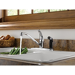 Peerless Single-Handle Kitchen Sink Faucet with Integrated Side Sprayer, Chrome P114LF