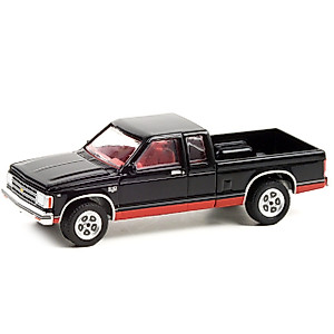 1983 Chevy S-10 Maxi-Cab Pickup Truck Black Vintage Ad Cars Series 5 1/64 Diecast Model Car by Greenlight 39080 E