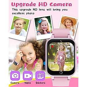 Dolwenqi Kids Smart Watches Gift for Girls 3-12 Year Old, 26 Puzzle Games Kids Watch with Habit Clock Music Player Torch Camera, HD Touchscreen Watches for Girls Gift Toys for Girls Ages 5 6 7 8 9 10