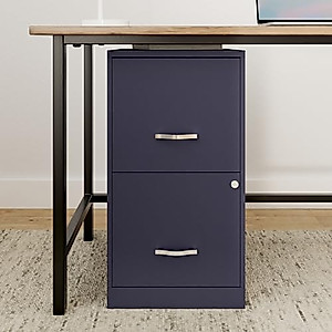 Lorell 2-Drawer File Cabinet, 14.2" x 18" x 24.5", Navy