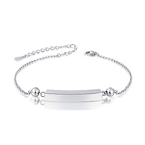 Jinlou 925 Sterling Silver Urn Bracelet for Ashes Memorial Loved Ones Cremation Bangle Ash Jewelry for Men for Women(Bar)