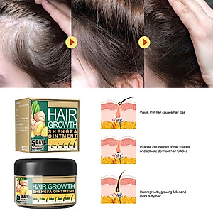 Hotiary Ginger Hair Growth Ointment Hair Regrowth Treatment Cream Moisturizing Scalp Massage Hair Follicle Hair Care Serum Essence Conditioner Sample 1 oz