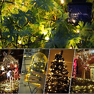 XUNATA Waterproof String Lights Outdoor, 50 LEDs 33ft Starry USB Powered 8 Modes Setting Light, for Indoor Outdoor Wall Decoration Wedding Party Home Garden(Warm White)