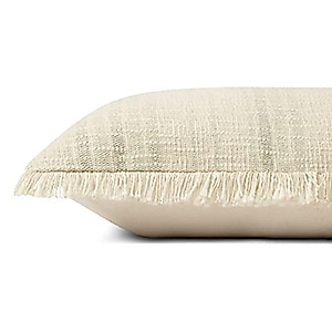 Loloi PAR0007 Throw-Pillows, 18'' x 18'' Cover w/Poly, Ivory/Sage