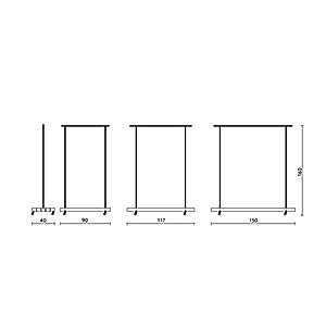 XYYXDD Industrial Style Clothes Rail,Horizontal Bar Metal Mobile Clothing Rack Floor-Standing Display Stand with Solid Wood Partition Shoe Rack/Black/160 * 90 * 40Cm