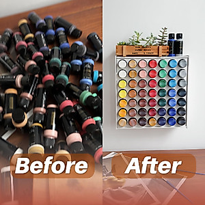 Anmboor 2pack Acrylic Paint Organizer 49 Holes Craft Paint Storage for for Apple Barrel, Folkart 2oz Craft Paints