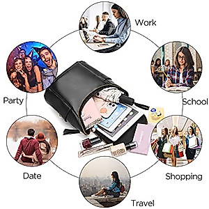 I IHAYNER Backpack Purse for Women Girl PU Leather Fashion Backpack Cute Mini Shoulder Bag with Charm Tassel Black