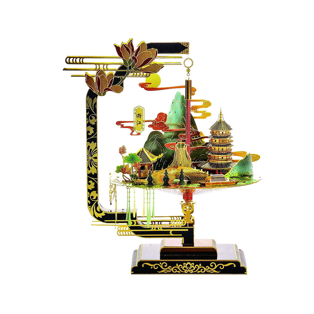Microworld 3D Metal Puzzle, West Lake of Hangzhou Metal Model Kits, DIY 3D Puzzle for Adults, Brain Teaser Art Craft Home Decor Gift Toy for Teen Family Time- Zhejiang Province