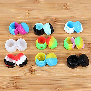 100 Pcs Silicone Wax Containers 3ML Multi Use Non Stick Wax Oil Storage Jars multicolour Food Grade