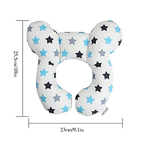 Baby Neck Pillow,Baby Head Support Pillow, Lurryly Newborn Infant Head & Neck Cushion Perfect for Car Seats and Strollers, Comfortable Kids Travel Pillow, Perfect for 0-4 Year Old Boy or Girl (Flower)