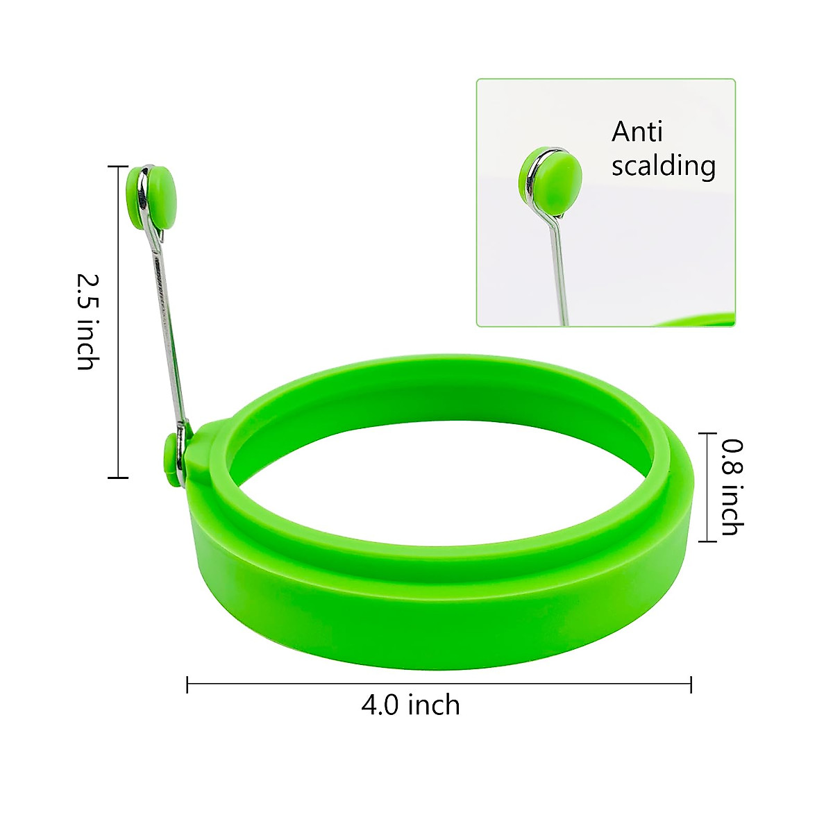 YOLCAR Egg Ring Set, Silicone Egg Ring Molds, Fried Egg Rings and Non-stick Egg Cooker Ring, Multicolor, 4Pack