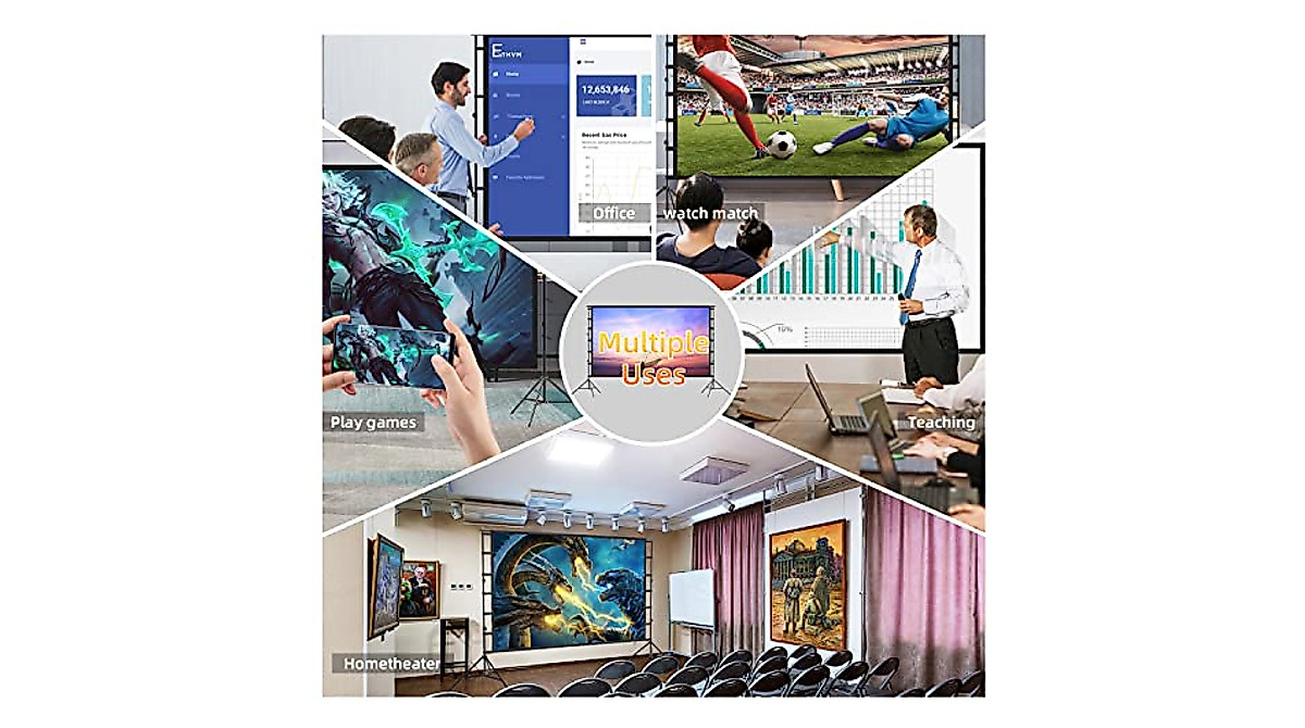Portable 100-Inch 4K HD Projector Screen with Stand | Lejiada