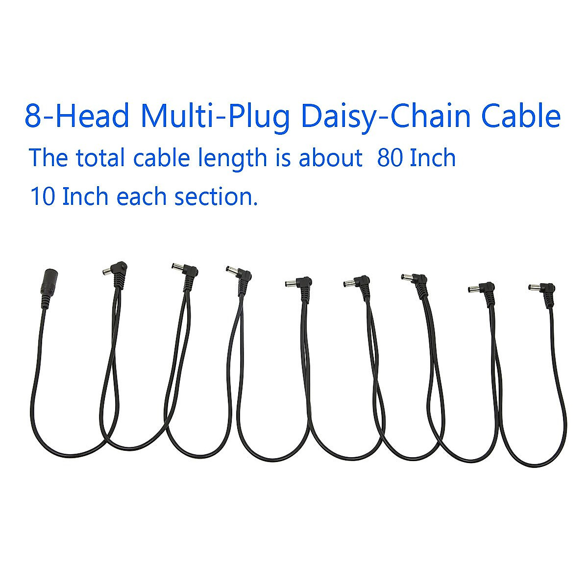 T POWER 9V 4~8 Way Daisy Chain Splitter Cord for Guitar Effect Pedal fits Zoom Roland Behringer Boss Digitech Jim Dunlop Ditto Looper PolyTune Ac Adapter Charger Power Supply