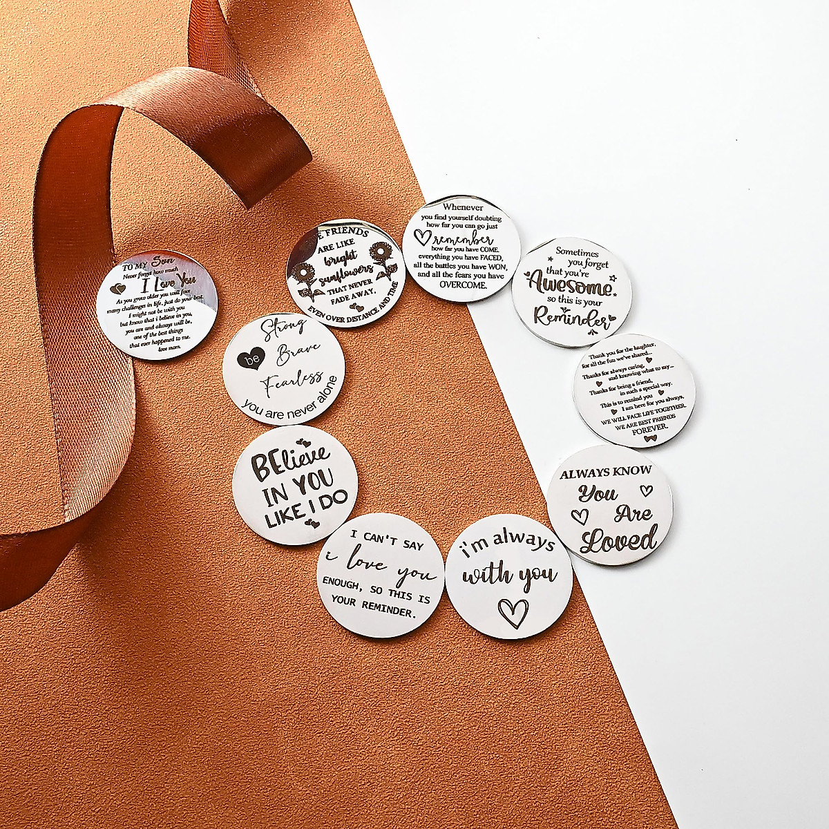 OUMILAN Pocket Hug Token Gifts for Men Boyfriend Girlfriend Inspirational Gift for Son Daughter Brother with Leather Keychain (Sobriety)