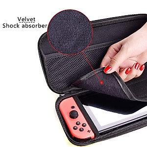 oqpa for Carrying Case for Nintendo Switch/ Switch OLED Travel Carry Cases for Girls Boys Kids Cute Kawaii Cartoon Character Anime Protective Hard Shell Cover Storage Bag, (BlackH)