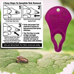 The Original Tick Key -Tick Detaching Device - Portable, Safe and Highly Effective Tick Detaching Tool (Rainbow 7 Pack)