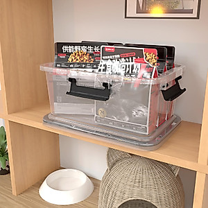 Drephia Set of 6 Weathertight 12 Quart Plastic Latching Box with Gasket Seal Lid, Clear Stackable Storage Container Tote Bin